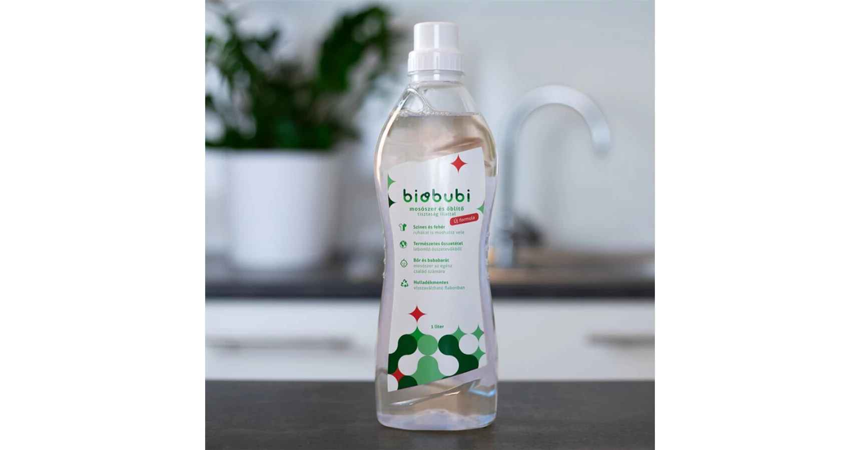 BioBubi mosószer és öblítő új formula 1 liter virág illattal